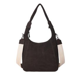 Harbour 2nd Damen Hobo "Laurine", braun, Veloursleder, Taschen, Damen Handtasche, Umh&auml;ngetasche, Schultertasche mit Ziern&auml;hten