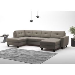 Wohnlandschaft OTTO HOME, B:304cm H:91cm T:170cm, beige, Sofas, "Varese", wahlweise mit Schlaffunktion und Bettkasten