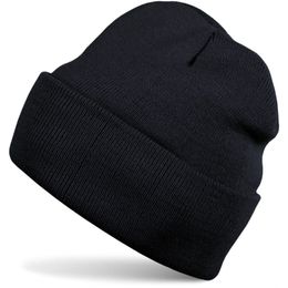 styleBREAKER Jungen Strickm&uuml;tze "Kinder Strickm&uuml;tze mit Krempe", schwarz, Modisch, Obermaterial: 100% Polyacryl PAN., M&uuml;tzen