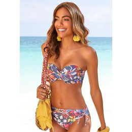 Vivance B&uuml;gel-Bandeau-Bikini-Top 'Leilani' mehrfarbig Gr. 42 Cup D. Mit Seitlichen St&auml;bchen Und Mit B&uuml;gel. Nachhaltig.