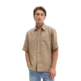 Marc O'Polo MARC O'POLO Herren Kurzarmhemd "aus reinem Leinen"charleston gray, Gr. S, unifarben, Obermaterial: 100% Leinen, Hemden