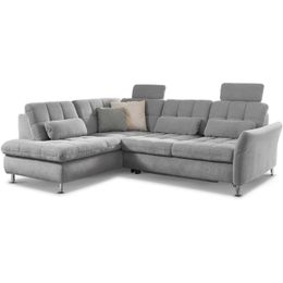 Ecksofa DIE PLANBAR, B:242cm H:87cm T:116cm, silber, 100% Polyester, Wohnzimmer, Sofas, "MP-IN20016 L-Form mit Kaltschaum-Polsterung", optional