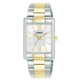 Lorus Damen Quarzuhrsilberfarben, wei&szlig;, gelbgoldfarben, Armbanduhren, Armbanduhr, Damenuhr, Edelstahlarmband, analog
