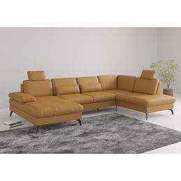 Sit & More Wohnlandschaft SIT & MORE, B:335cm H:82cm T:212cm, gelb, Sofas, "Morris Jubi", wahlweise mit Armteilverstellung, Schlaffunktion & Bettkasten