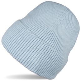 styleBREAKER Damen Strickm&uuml;tze "Strickm&uuml;tze mit Rippenmuster", blau, Modisch, Obermaterial: 100% Polyacryl PAN., M&uuml;tzen