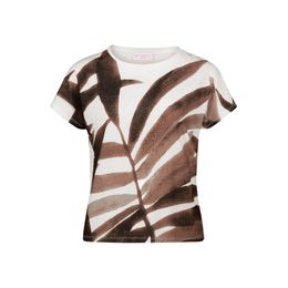 Betty Barclay Damen Kurzarmshirt "Damen mit U-Boot-Ausschnitt"wei&szlig;, braun, Gr. 42, Jersey, Obermaterial: 98% Polyester, 2% Elasthan, Shirts