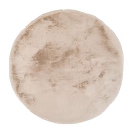 Hochflor-Teppich, H:35mm &Oslash;:80cm, beige, OCI DIE TEPPICHMARKE, Polyester, Teppiche, "ROCKY SOFT, Fell Haptik", Kunstfell, weich, kuschelig, maschinell