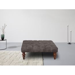 Polsterhocker OTTO HOME, H:35cm T:90cm, braun, Luxus-Microfaser Lederoptik (100% Polyester), Hocker, "Chesterfield", mit Knopfheftung, auch in Leder