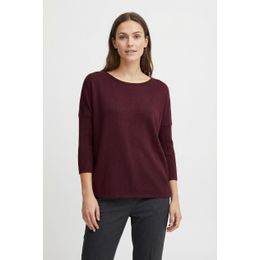 Freequent Damen Strickpullover "FQJONE-PU", rot, Gr. S, Strick, Obermaterial: 80% Viskose, 20% Polyamid, Pullover, mit 3/4 Armen