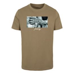 MisterTee Herren T-Shirt "MisterTee Herren Pray 2.0 Tee", beige, Gr. XL, unifarben, 100% Baumwolle, Shirts
