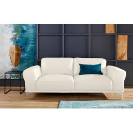 2,5-Sitzer W.Schillig, B:212cm H:78cm T:94cm, wei&szlig;, Sofas, "montanaa Designsofa mit erstklassigem Sitzkomfort, Ferderkern", mit Metallf&uuml;&szlig;en in Chrom