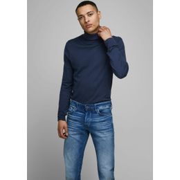 Jack & Jones JACK & JONES Herren Rollkragenpullover "JJEEMIL KNIT ROLL NECK NOOS", blau, Gr. XS, Strick, Obermaterial: 60% Baumwolle, 20% Nylon, 20% Viskose,