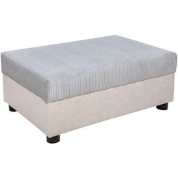 Hocker Collection AB, B:98cm H:42cm T:68cm, grau, 100%Polyester, Wohnzimmer, Hocker, "Parma, B: 98 cm", mit Federkern