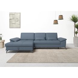 Ecksofa OTTO HOME, B:301cm H:89cm T:176cm, blau, Luxus-Microfaser (90% Polyester, 10% Polyamid);Samtoptik (100% Polyester), Wohnzimmer, Sofas,