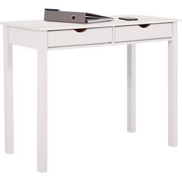 Schreibtisch Home Affaire, B:100cm H:80cm T:50cm, wei&szlig;, B&uuml;ro, Tische, "Gava", massives Kiefernholz, f&uuml;r das home office, Breite 100/120/140 cm