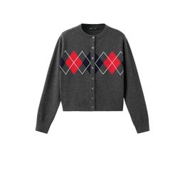 Mango Strickjacke 'BIMBU' Damen Gr&ouml;&szlig;e XL navy / dunkelgrau / rot / wei&szlig;