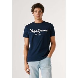 Pepe Jeans Herren Print-Shirt "print t-shirt ORIGINAL STRETCH N"navy, Gr. XL, 95% Baumwolle, 5% Elasthan, Shirts