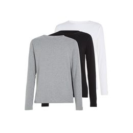 Herren T-Shirt "3P LS Tee", Tommy Hilfiger Underwear, Gr. XL, schwarz-wei&szlig;, Single Jersey, Obermaterial: 95% Baumwolle, 5% Elasthan, meliert,
