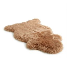 Echter Toffee Brown Sheepskin Natural Silky Soft Soft Fluffy Real Wool Teppich