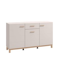 Sideboard Home Affaire, B:154cm H:89cm T:41,5cm, wei&szlig;, Holzwerkstoff, Kunststoff, MDF, Metall, Wohnzimmer, Sideboards, "Essex, Kommode, Kombikommode,