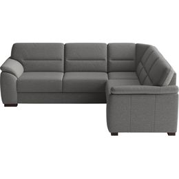 Sit & More Ecksofa SIT & MORE, B:255cm H:88cm T:225cm, grau, 100% Polyester, Wohnzimmer, Sofas, "Montego L-Form, B: 256 cm, gro&szlig;e Stoffauswahl, Komfort Sitzh&ouml;he