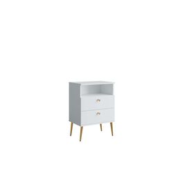 Nachttisch OTTO HOME, B:50cm H:69,5cm T:34cm, wei&szlig;, Schlafzimmer, Tische, "Elyriia Nachtkommode mit 2 Schubladen und Fach, Premium-Qualit&auml;t", mit