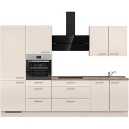 K&uuml;chenzeile Nobilia, B:300,3cm H:216,6cm T:60cm, beige, Komplettk&uuml;chen-Sets, ""Laser II", NEU: individuell anpassbar mit gratis Profi-Beratung",