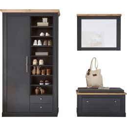 Garderoben-Set OTTO HOME, B:220cm H:203cm T:46cm, grau, Flur, Kastenm&ouml;bel-Sets, "Westminster, Garderobe im Landhausstil, Komplettset mit viel