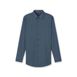 OLYMP Herren Businesshemd "OLYMP Luxor 24/Seven, Modern Fit, New Kent", blau, Gr. 37, 64% Baumwolle, 27% Polyester, 9% Elasthan, Hemden