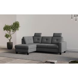 Ecksofa OTTO HOME, B:226cm H:91cm T:170cm, grau, 90% Polyester 10% Polyamid, Wohnzimmer, Sofas, "Varese", wahlweise mit Schlaffunktion und Bettkasten