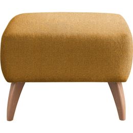Polsterhocker Home Affaire, B:66cm H:44cm T:66cm, gold, 100% Polyester, Hocker, "Lazio modern und bequem, schmale Armlehnen, tolle