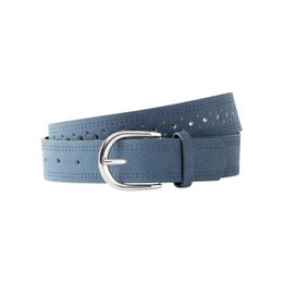 bonprix Damen H&uuml;ftg&uuml;rtel, blau, Gr. 80, gemustert, unifarben, Lederimitat, G&uuml;rtel, aus Polyurethan, in Lederoptik, casual Stil