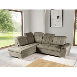 Ecksofa WERK2, B:263cm H:105cm T:212cm, beige, 95% Polyester, 5% Nylon, Wohnzimmer, Sofas, "Brindisi 263 x 212 cm modern und bequem", Struktur weich,
