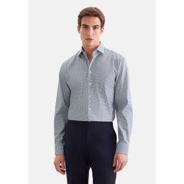 Seidensticker Herren Businesshemd "Schwarze Rose", blau, Gr. 48, bedruckt, 100% Baumwolle, Hemden, Regular 1/1 Kentkragen Druck