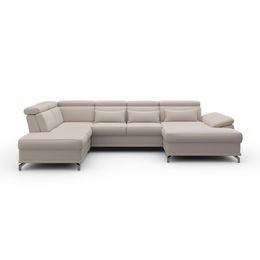 Sit & More Wohnlandschaft SIT & MORE, B:359cm H:87cm T:230cm, grau, 100% Polyester, Sofas, "Cabrio U-Form, B: 359 cm, mit Sitztiefen-, Arm- &
