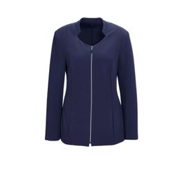 GOLDNER Damen Jackenblazer "Strukturblazer mit Rundhalsausschnitt", blau, Gr. 54, Obermaterial: 94% Polyester PES. 6% Elasthan EL., Blazer,