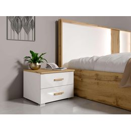 Nachttisch OTTO HOME, B:46,4cm H:35cm T:40,8cm, wei&szlig;, Schlafzimmer, Tische, "Nachttische Fabellaa (2 St&uuml;cke), BxTxH 46,4x40,8x35 cm", Nachttische