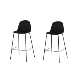 Barhocker VENTURE HOME, B:42cm H:105cm T:50cm, schwarz, Hocker, "Polar, 2er-Set Barhocker in Schwarz-Samt, luxuri&ouml;s, 150 kg belastbar", Tresenstuhl,