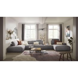 Wohnlandschaft Musterring, B:504cm H:81cm T:204cm, grau, Sofas, "Lucia viel Platz, bequem, U-Form", Cord-Bezug, inklusive Kopfst&uuml;tze, Gesamtbreite