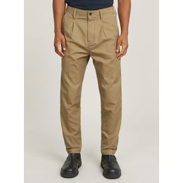 G-Star Raw G-STAR Herren Chinohose "Pleated Chino Relaxed Tapered", beige, Gr. 28, Obermaterial: 65% Polyester, 35% Baumwolle, Hosen