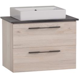 Waschtisch Schildmeyer, B:66cm H:62,9cm T:45cm &Oslash;:42,5cm, beige, Badezimmer, Waschtische, "Maxim, Sandeiche + Marmor", Made in Germany