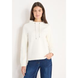 Cecil Damen Sweatshirt, wei&szlig;, Gr. XXL, unifarben, Sweatware, 56% Polyester, 44% Baumwolle, Sweatshirts, mit Wording