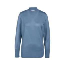 GOLDNER Damen Strickpullover "Kurzgr&ouml;&szlig;e Pflegeleichter Pullover mit Stehbundkragen", blau, Gr. 24, Obermaterial: 100% Polyacryl PAN., Pullover, Mit