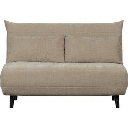 Schlafsofa Woood, B:122cm H:80cm T:92cm, beige, Wohnzimmer, Sofas, "Xem Chenille-Bezug gewebt mit Schlaffunktion, H 80 x B 122 x D 92 cm",