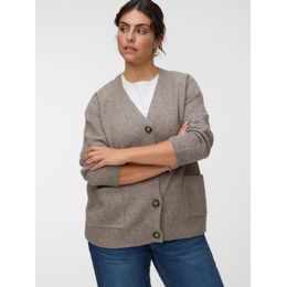 Vero Moda Curve Strickjacke 'VMCBOOM' Damen Gr&ouml;&szlig;e XXXL/4XL greige