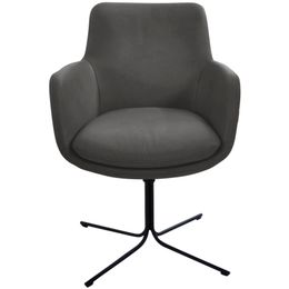 K+w Komfort & Wohnen Esszimmerstuhl, B:59cm H:84cm T:65cm, schwarz, K+W KOMFORT & WOHNEN, St&uuml;hle, "Pego Drehstuhl", filigranem 4-Fu&szlig;-Gestell in schwarz