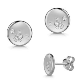 Firetti Damen Paar Ohrstecker "Schmuck Geschenk Silber 925 Ohrschmuck Ohrringe Kreis rund", Silber 925 (Sterlingsilber), silber, Silber 925