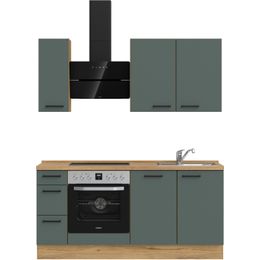 K&uuml;chenzeile Nobilia, B:180,3cm H:216,6cm T:60cm, gr&uuml;n, Komplettk&uuml;chen-Sets, ""Easytouch II", NEU: individuell anpassbar mit gratis Profi-Beratung",