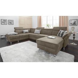 Sit & More Wohnlandschaft SIT & MORE, B:331cm H:97cm T:228cm, grau, Flachgewebe (90% Polyester, 10% Polyamid);Luxus-Microfaser (100% Polyester);Struktur (100%