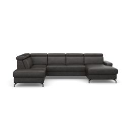 Sit & More Wohnlandschaft SIT & MORE, B:333cm T:226cm, grau, Sofas, "Scarlett U-Form", inklusive Kopfteilverstellung, optional Schlaffunktion & Bettkasten